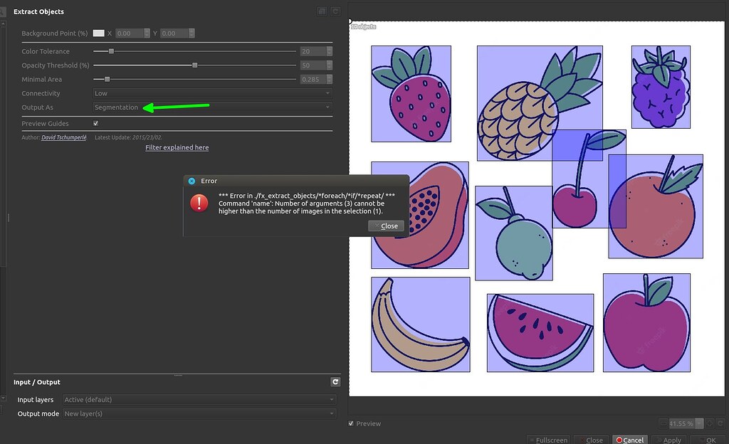 Extract Objects with Segmentation does not work - G'MIC - discuss.pixls.us