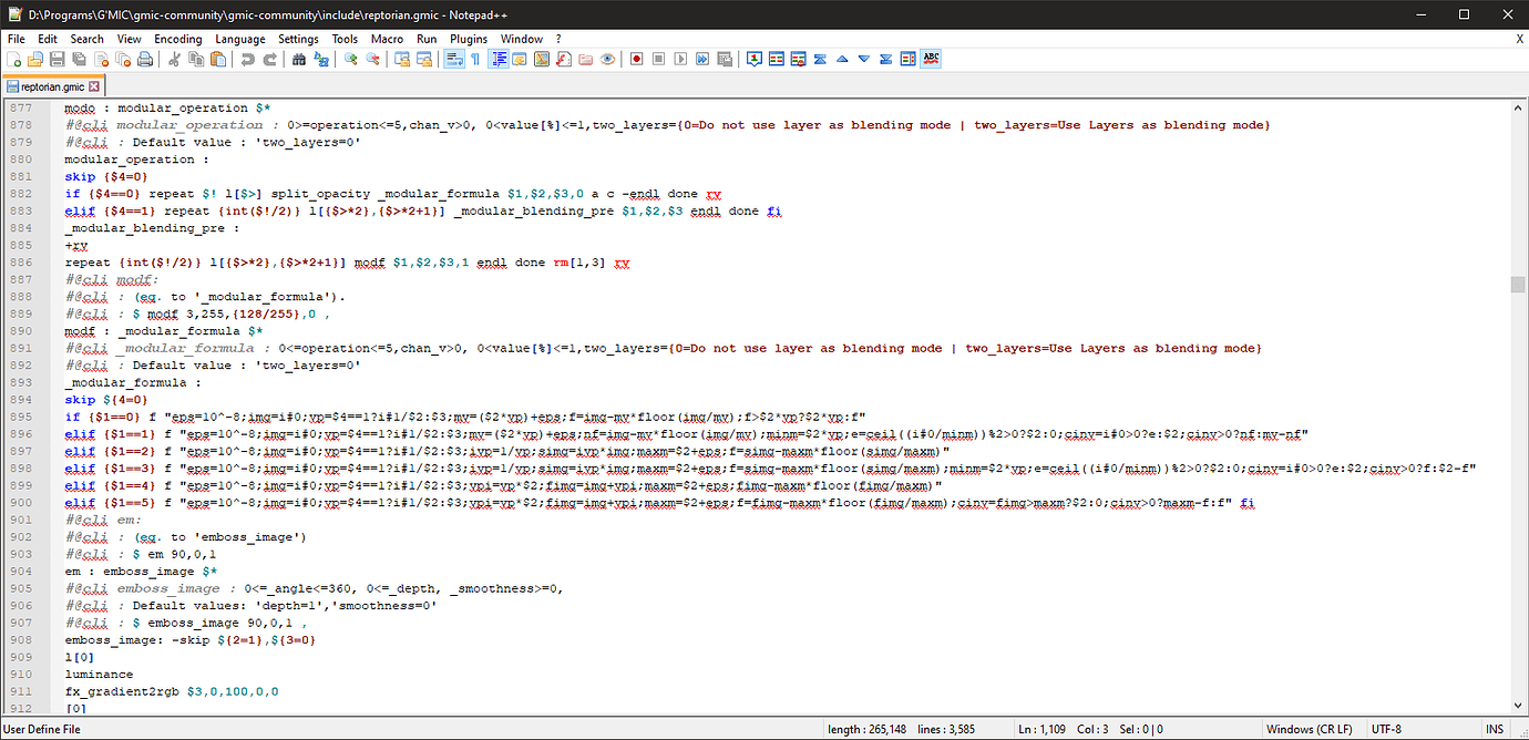 For G'MIC Scripters using notepad++ - G'MIC - discuss.pixls.us