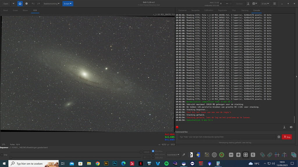 Stacking fails with weighted FWHM - Siril - discuss.pixls.us