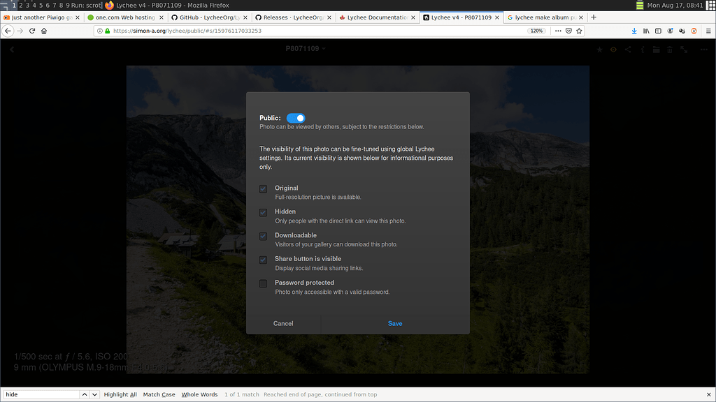 Lychee public albums/photos - Software - discuss.pixls.us