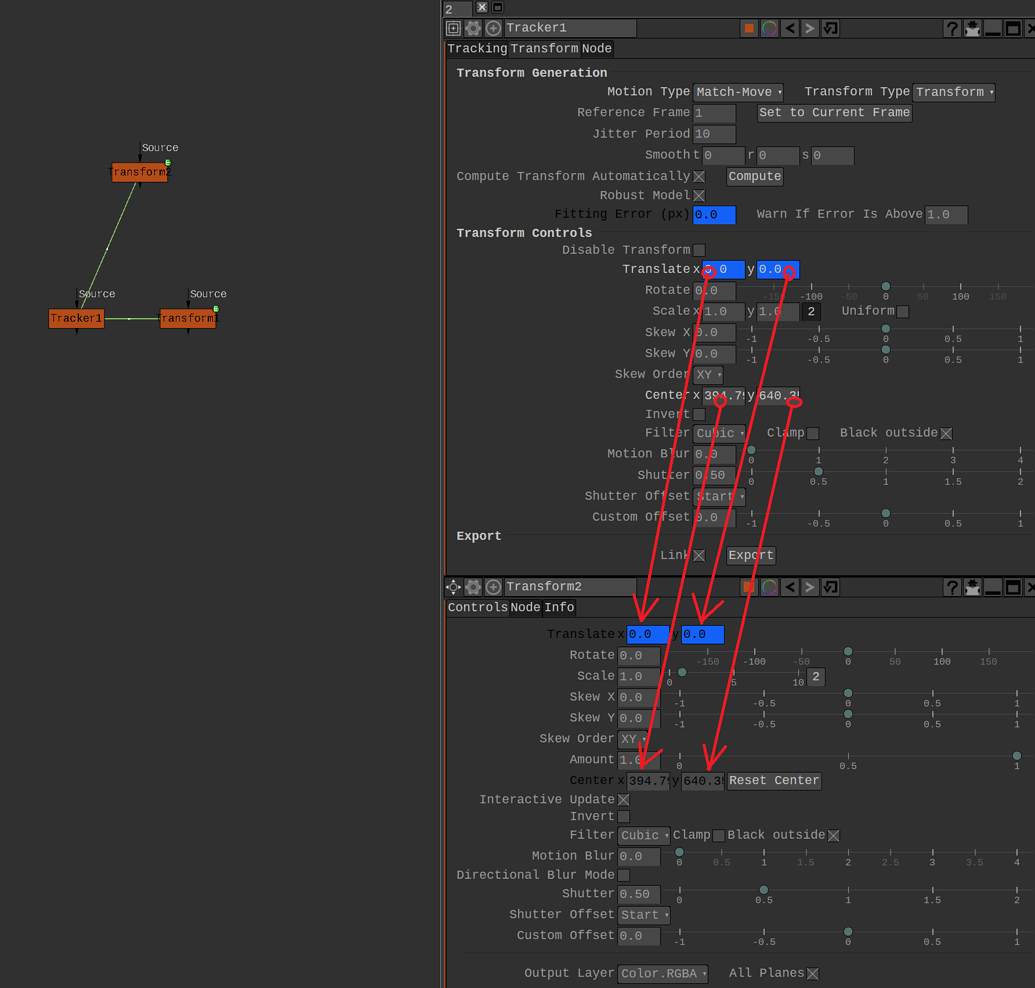 How do i create a create a matchmove transform from the tracker like the one in Nuke? - Natron ...