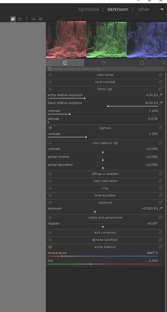 Is there a bug with the Quick access module layout? - darktable - discuss.pixls.us