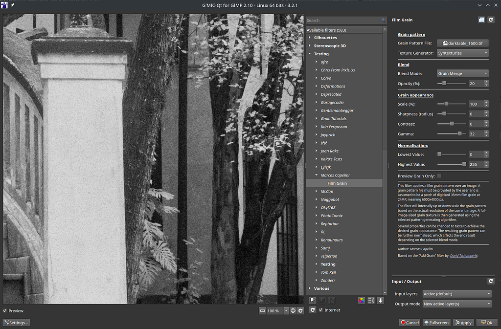 New filter "Film Grain" for testing - G'MIC - discuss.pixls.us