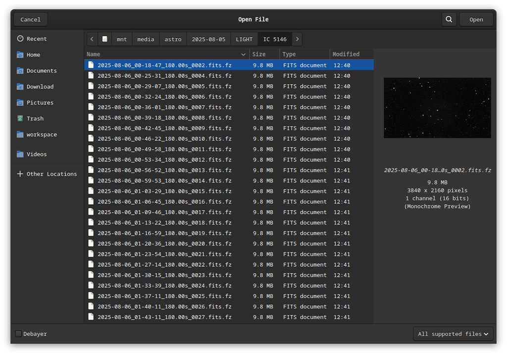 Can we increase the image preview in the 'Open File' window? - Siril ...