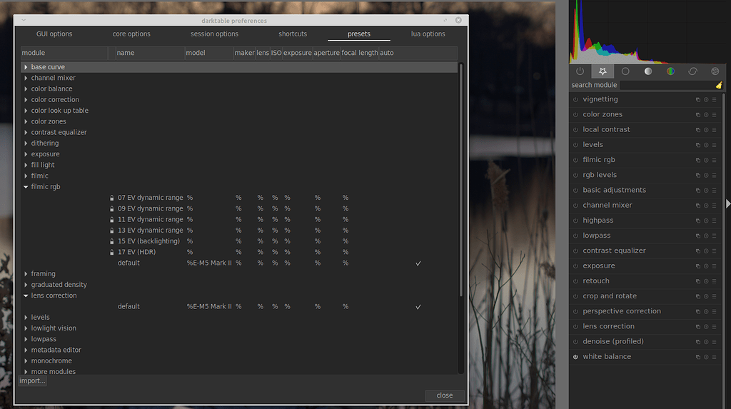 Presets not auto applying - darktable - discuss.pixls.us