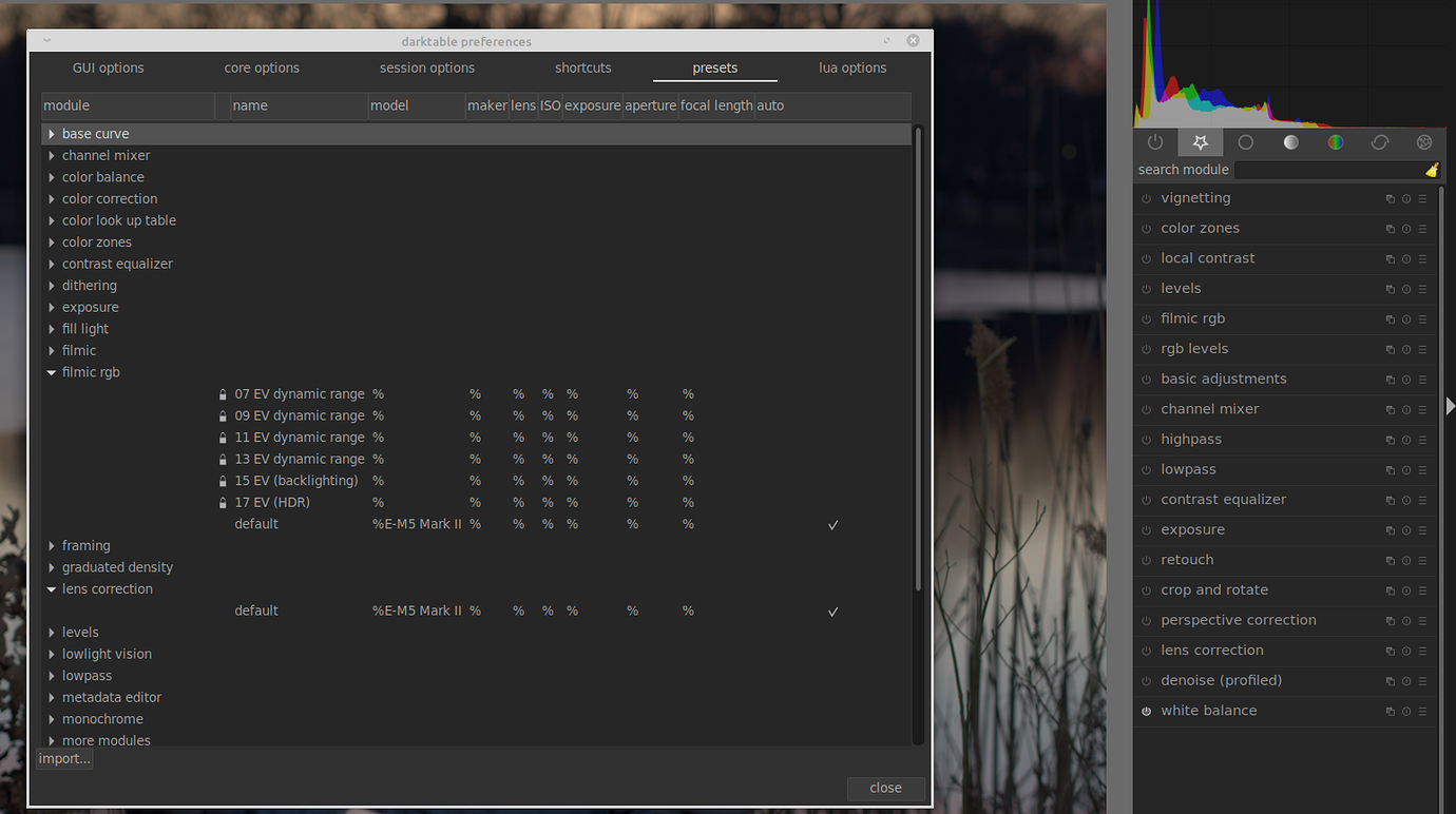Presets not auto applying - darktable - discuss.pixls.us