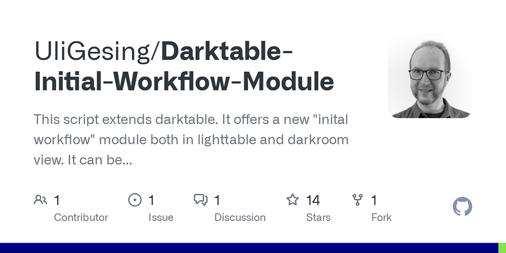 Getting started with UliGesing / Darktable-Initial-Workflow-Module - darktable - discuss.pixls.us
