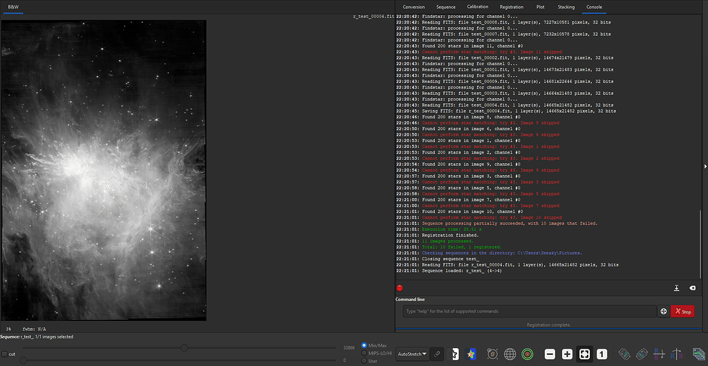 New to astrophotography! Star alignment/register in Siril doesnt work ...