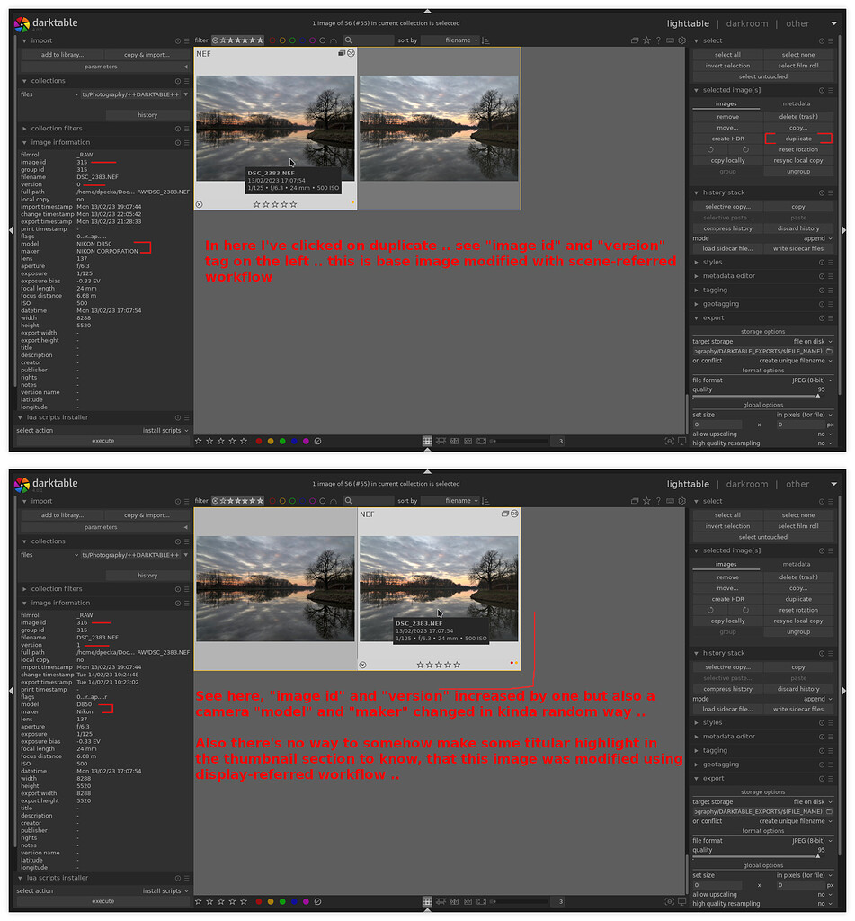 Help with basic profiles and live switching of Scene and Display reffered workflows - darktable ...