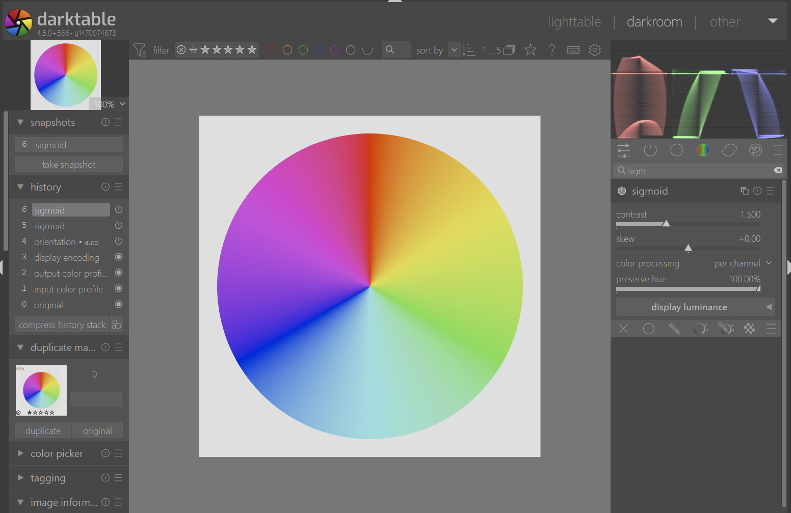 sigmoid: color processing bug or doc error? - darktable - discuss.pixls.us