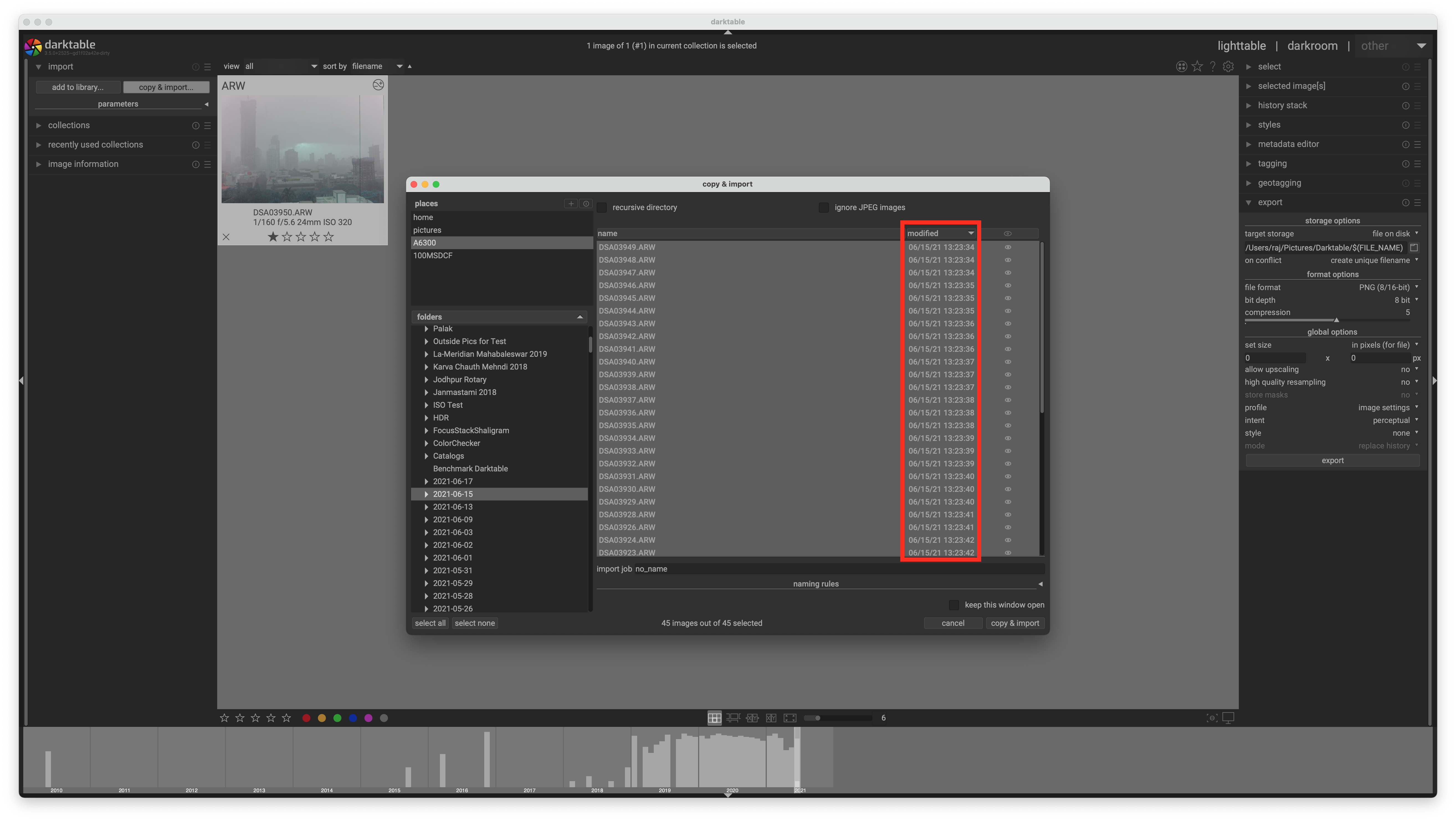 how to change Import dialogue date format - darktable - discuss.pixls.us