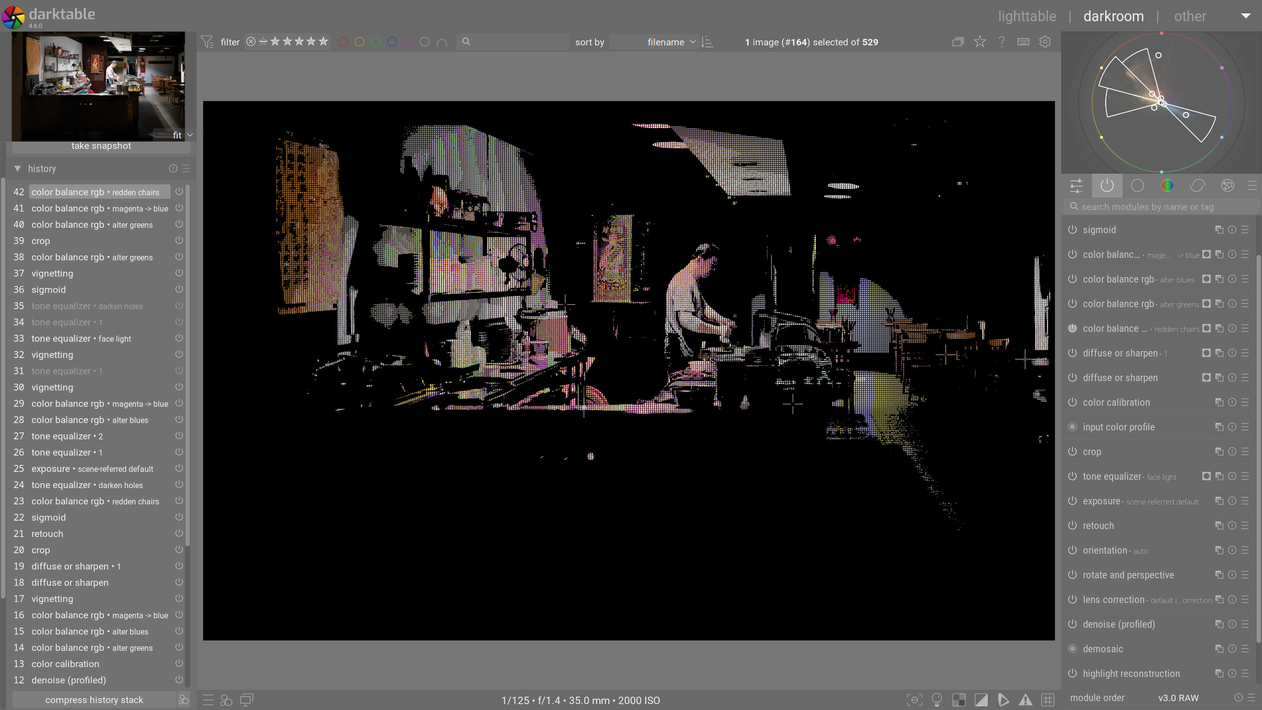 Coarse-grained pixelated view? (dumb question) - darktable - discuss ...