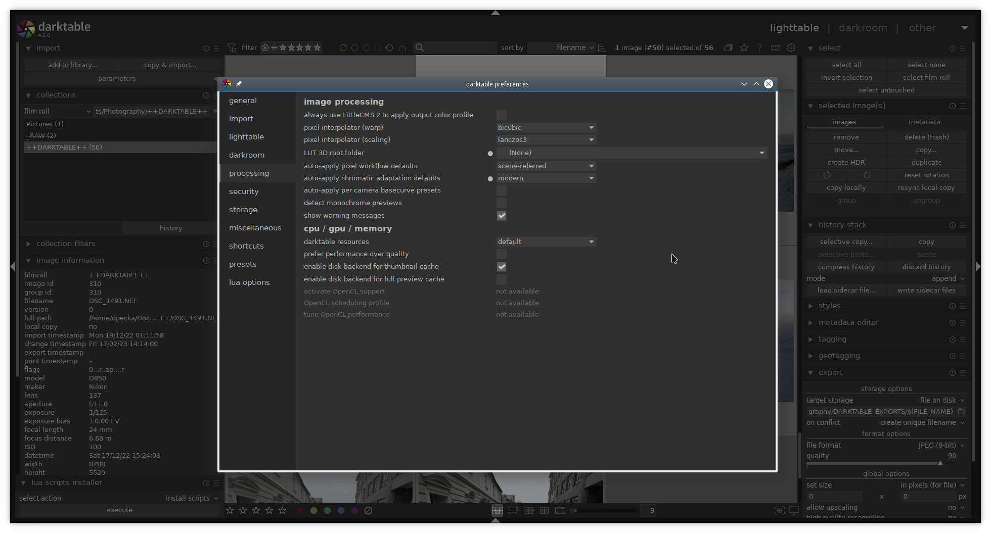 [SOLVED] Darktable freezes computer on export from lighttable - darktable - discuss.pixls.us