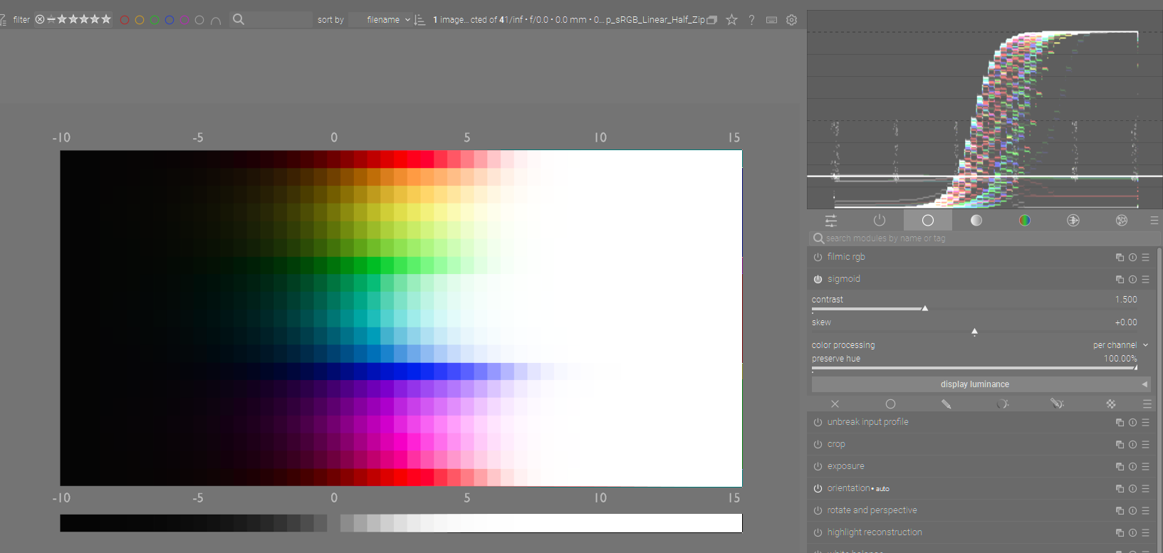 Visualize filmic and sigmoid settings as visual and "curves ...