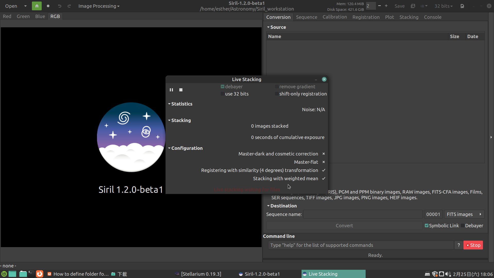 How to define folder for Live Stacking - Siril - discuss.pixls.us