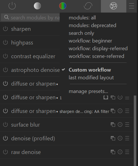 mouse wheel scrolls modules side panel: Change shortcut - darktable - discuss.pixls.us