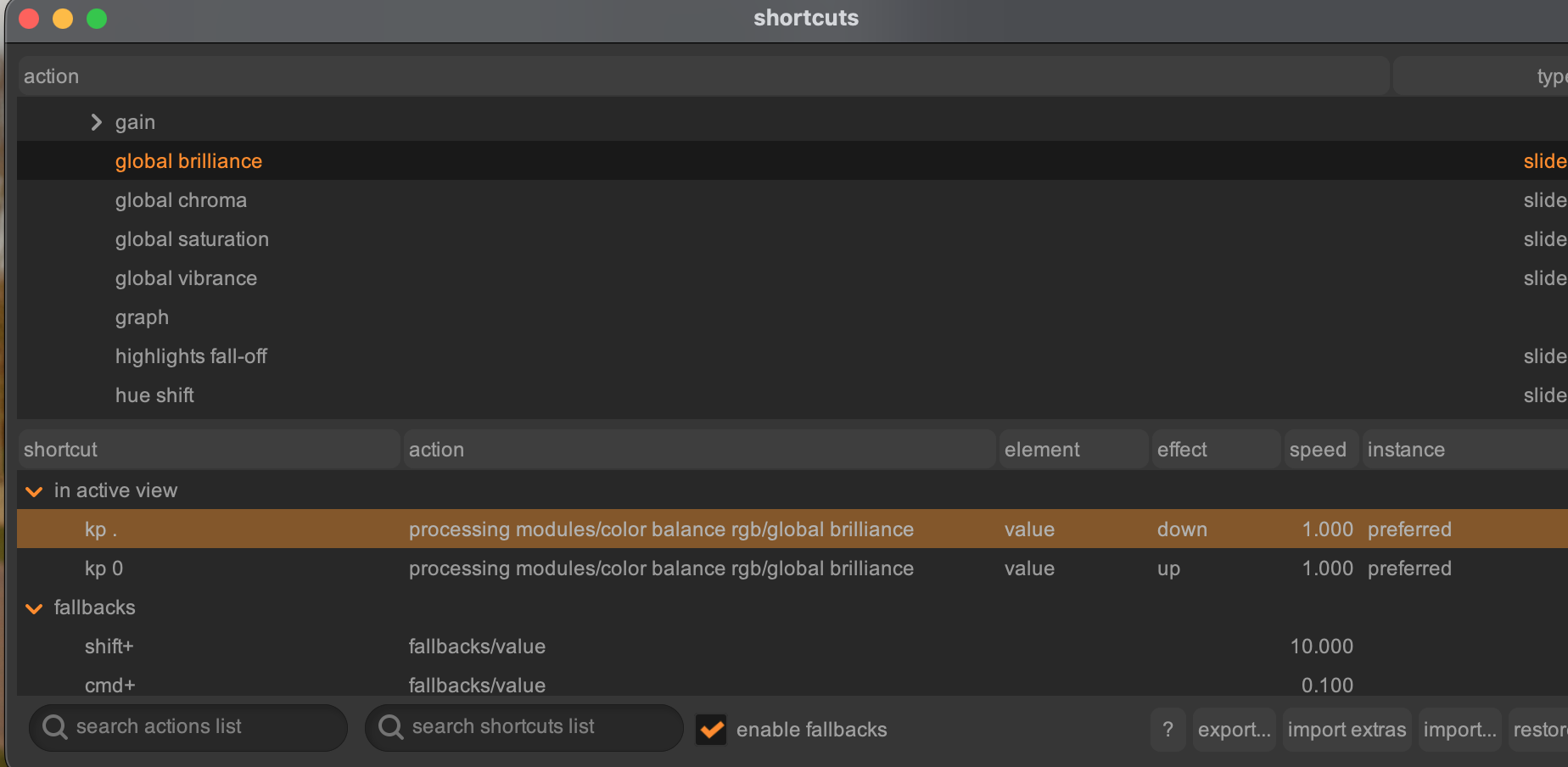 Keyboard shortcuts for Red/Cyan, Green/Magenta, Blue/Yellow - Page 2 ...